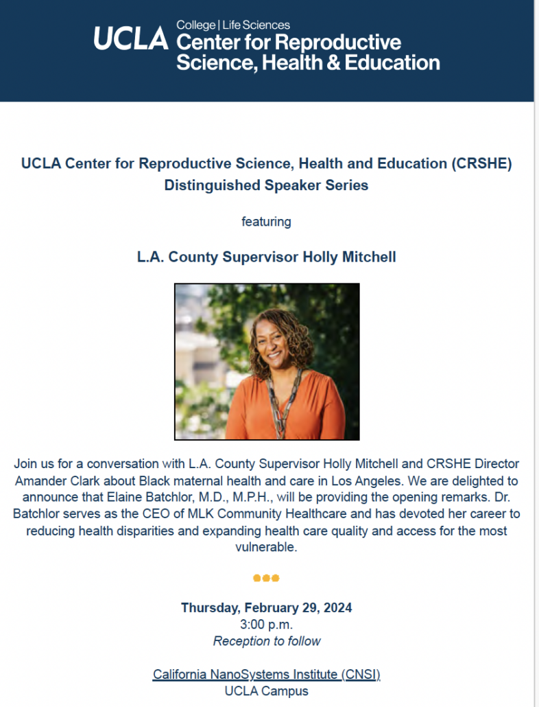 UCLA Center for Reproductive Science, Health and Education (CRSHE ...